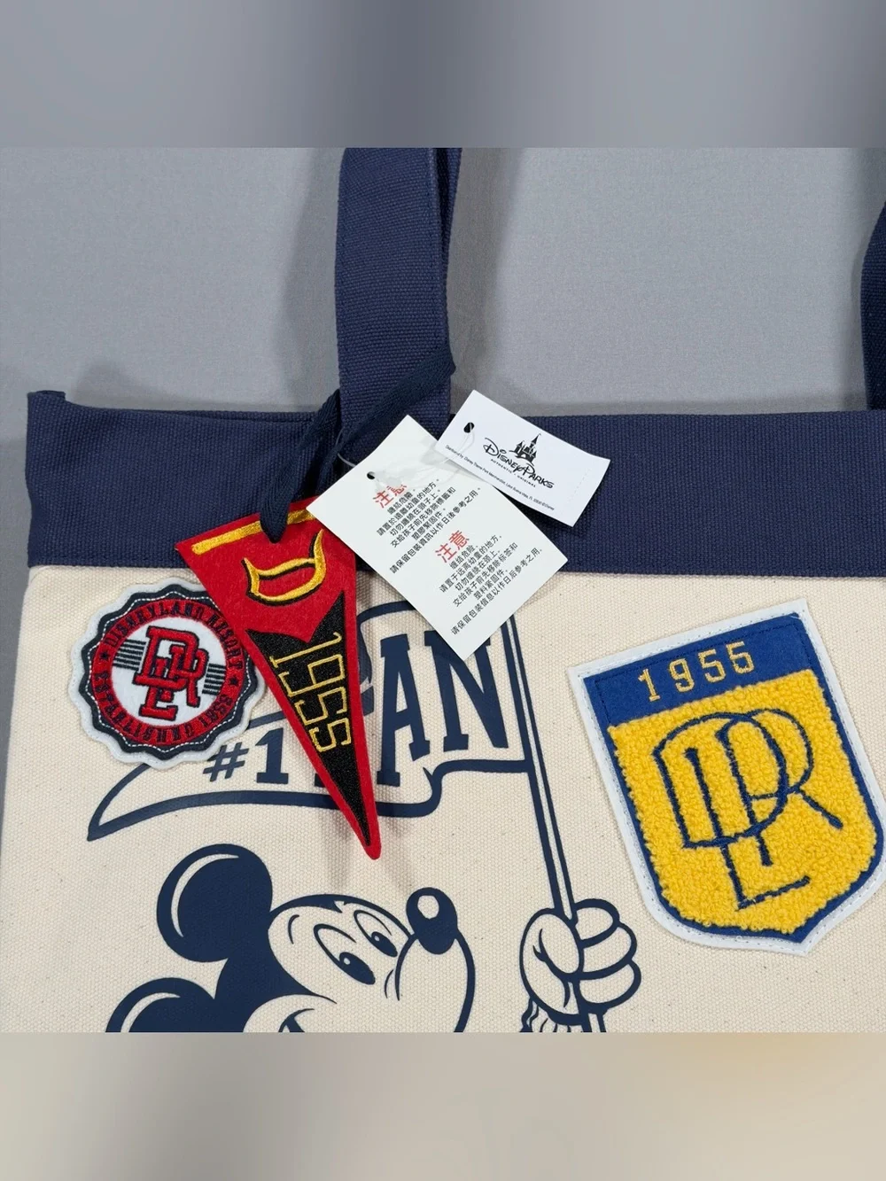Disney | Bags | Disneyland Resort Varsity Mickey Mouse Canvas Tote Bag ...